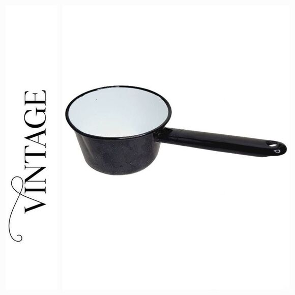 Vintage | Kitchen | Vintage Blackenamelware Pot With Handle | Poshmark
